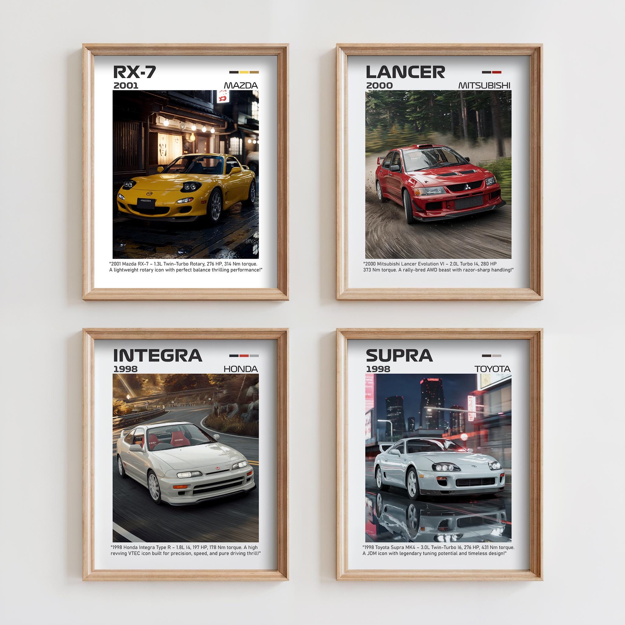 JDM Legends Car Poster Set | Digital Download Gift for JDM Car Fans ...