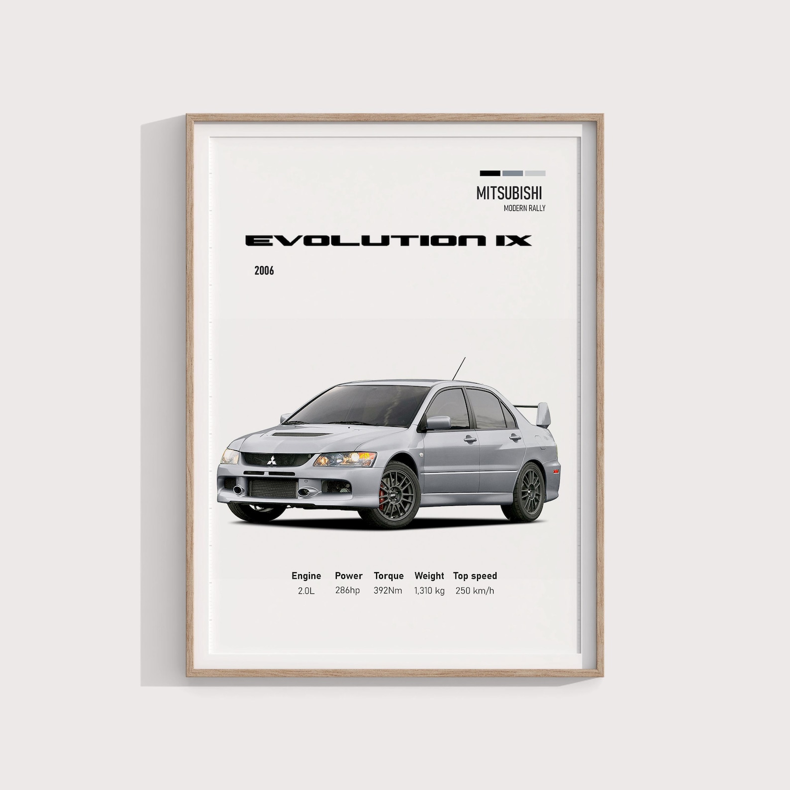 2006 Mitsubishi Lancer Evolution IX Poster | JDM Car Gift | Evo 9 Wall ...