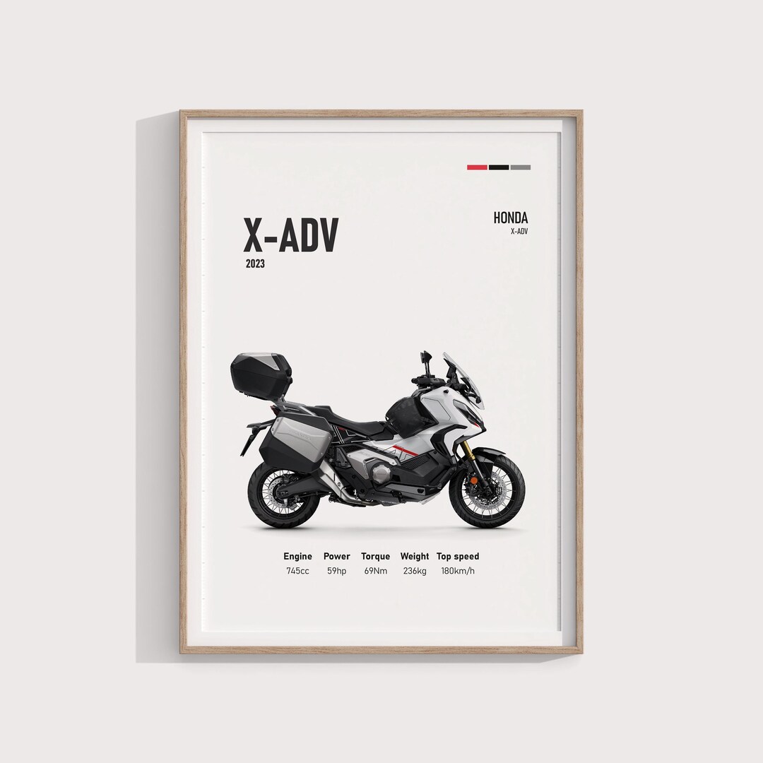 Honda X-ADV 2023 Poster Motorcycle Wall Art, Line Art for Bikers ...