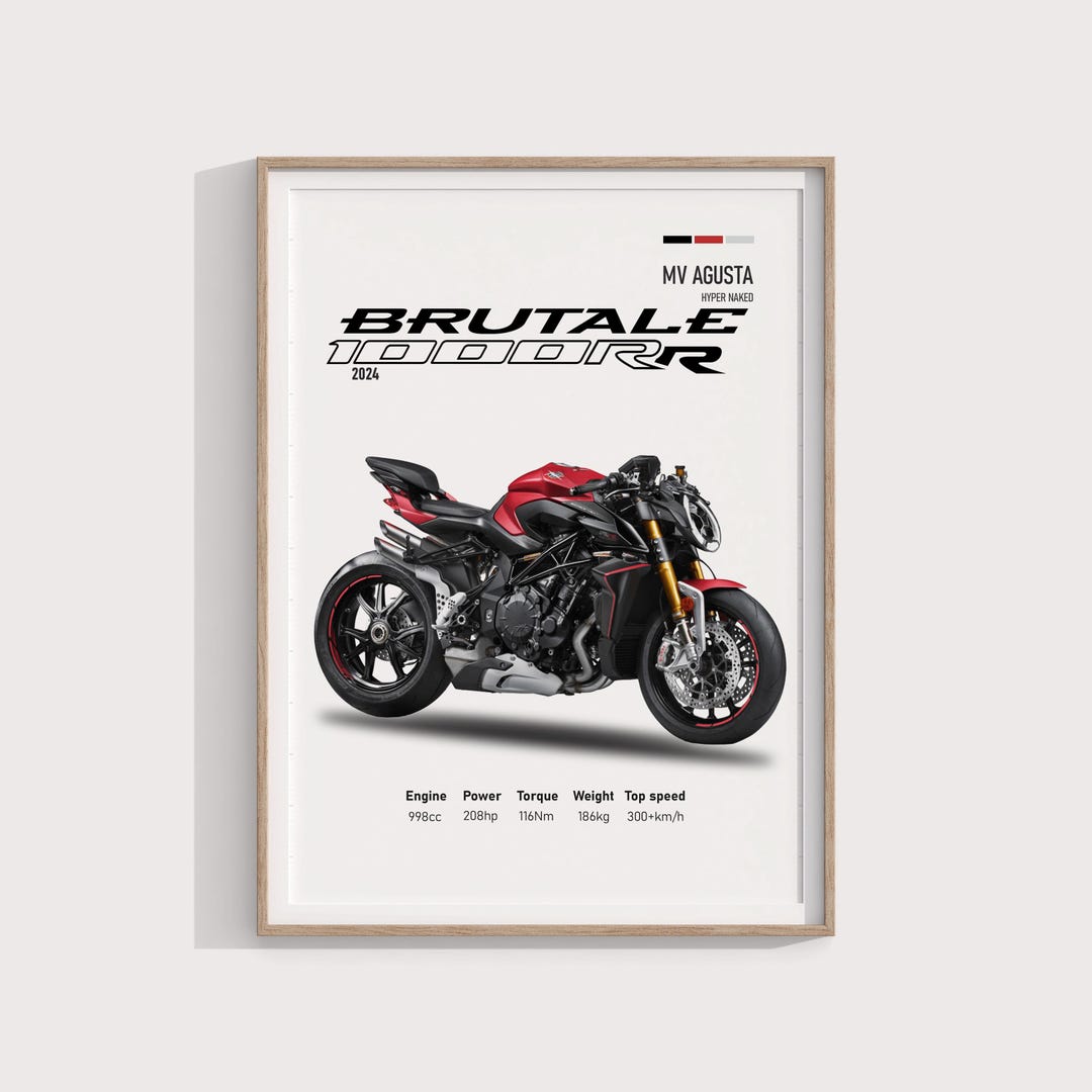 MV Agusta Brutale 1000 RR 2024 Poster | High-quality Motorcycle Artwork ...