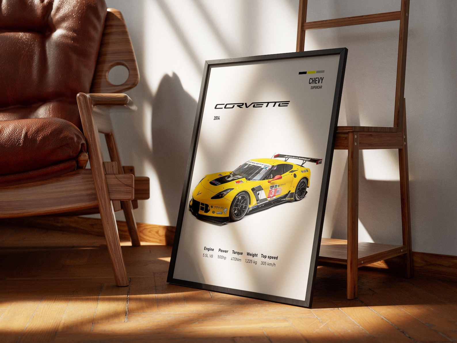 2014 Chevy Corvette C7-R Poster | Iconic American Sports Car Artwork ...