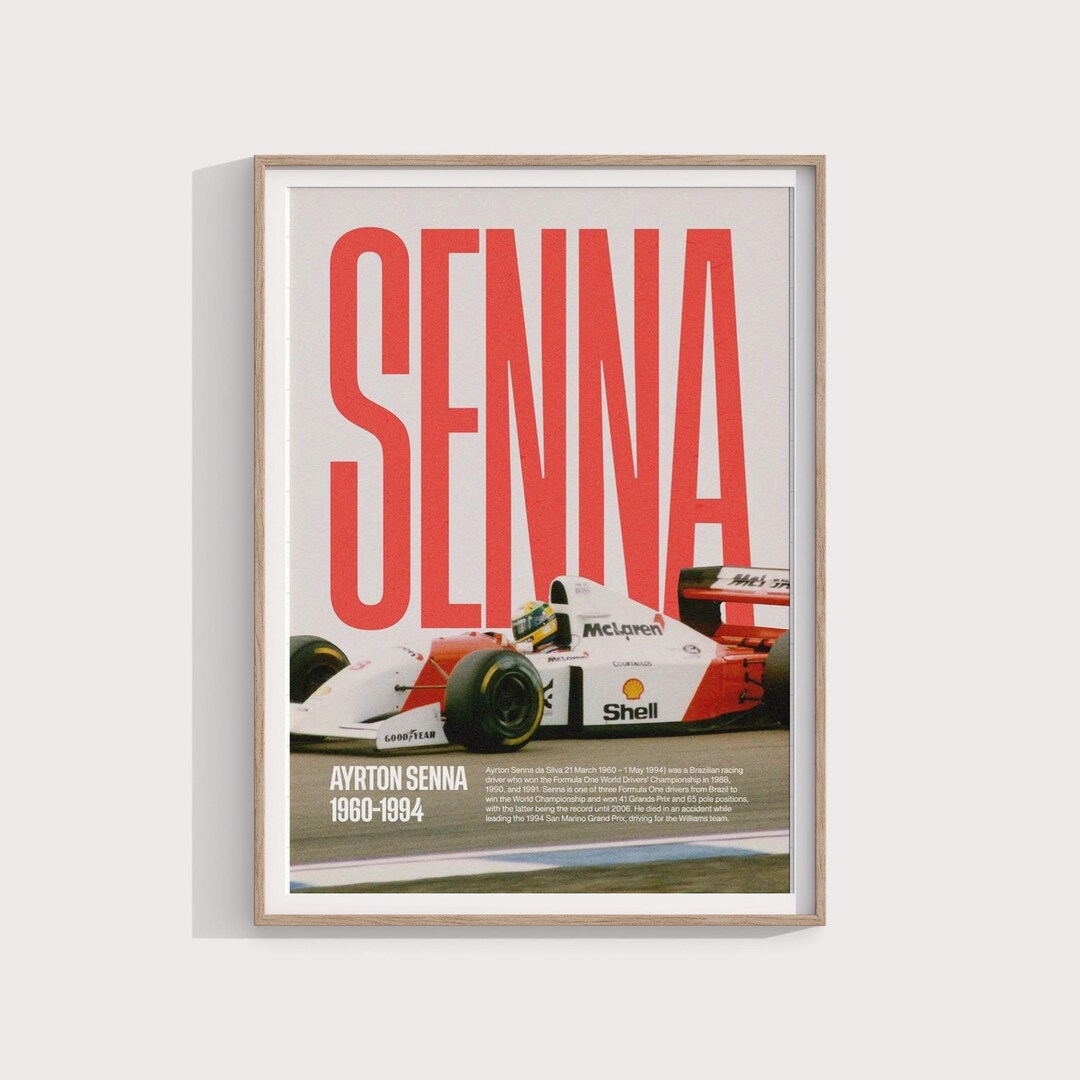 Ayrton Senna Formula 1 Poster | Legendary F1 Driver Tribute Wall Art ...