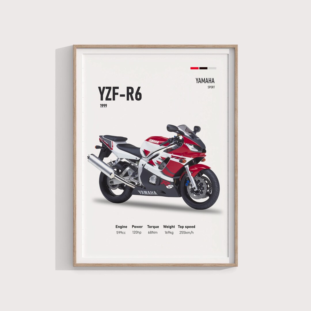 1999 Yamaha YZF-R6 Poster | Retro Sportbike Wall Art | Classic ...
