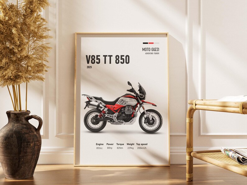 Moto Guzzi Motorcycle Poster Set: Retro Italian Bike Prints (digital ...