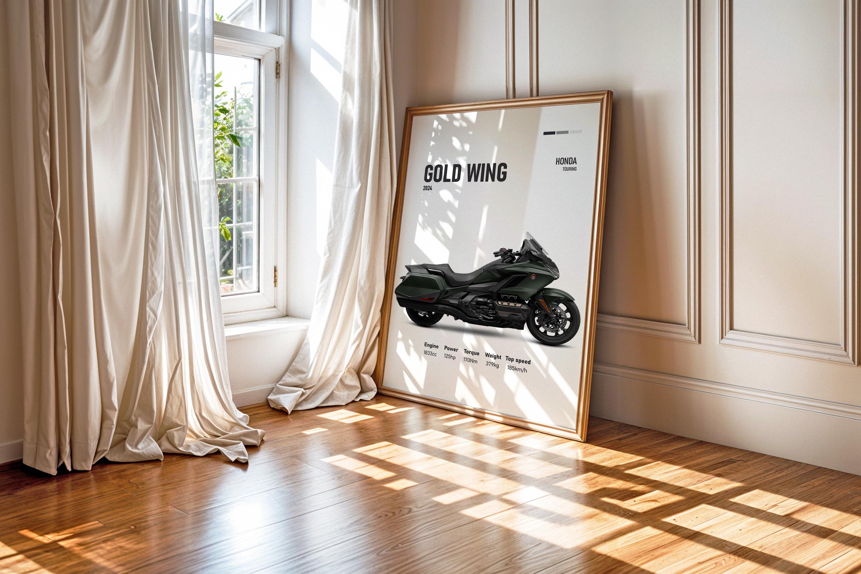 Honda Gold Wing 2024 Poster | Touring Motorcycle Art | Premium Wall ...