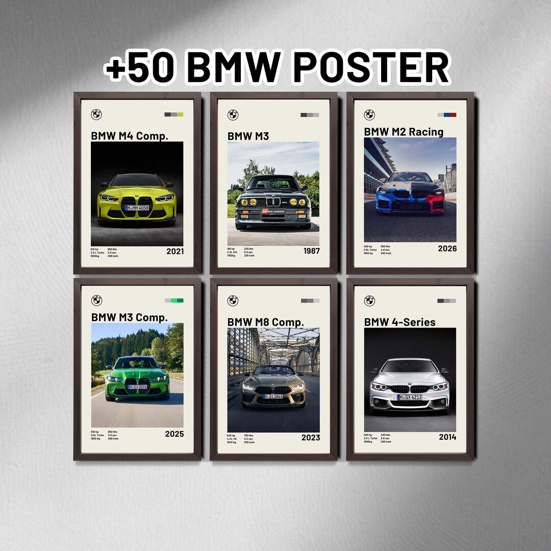 BMW M3 M5 Poster Set | Bavarian Car Prints (digital Download) - Etsy