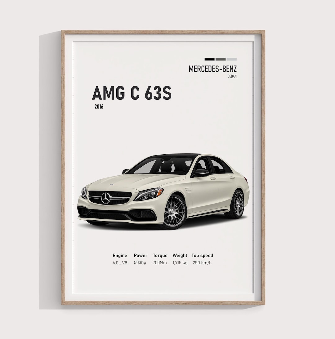 2016 Mercedes-benz AMG C63S Poster | Luxury Performance Car Artwork ...