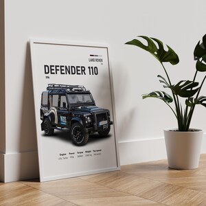 1996 Land Rover Defender 110 Poster | Classic 4x4 SUV Artwork | Perfect ...