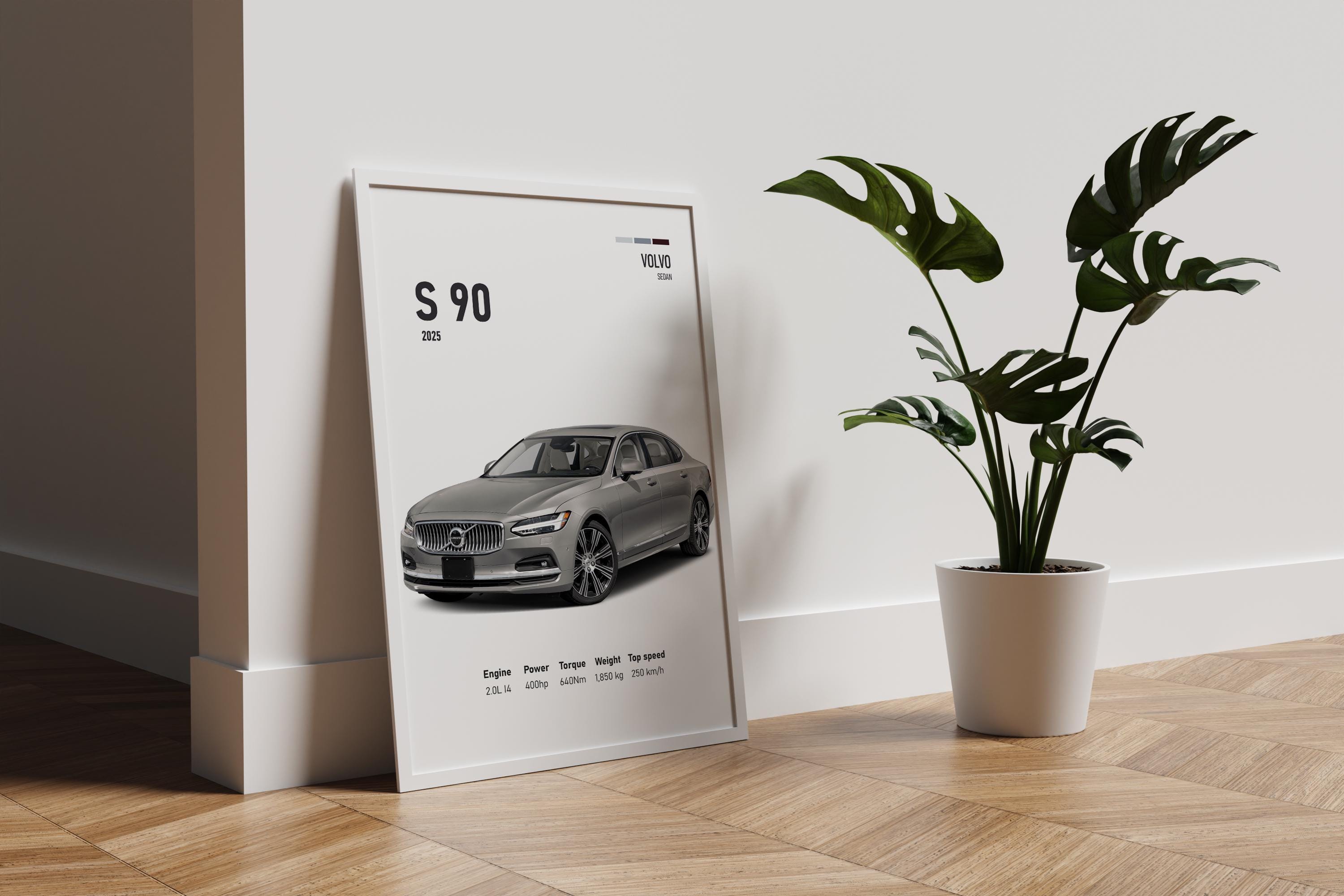 2025 Volvo S90 Poster | Elegant Luxury Sedan Gift | Perfect Wall Art ...