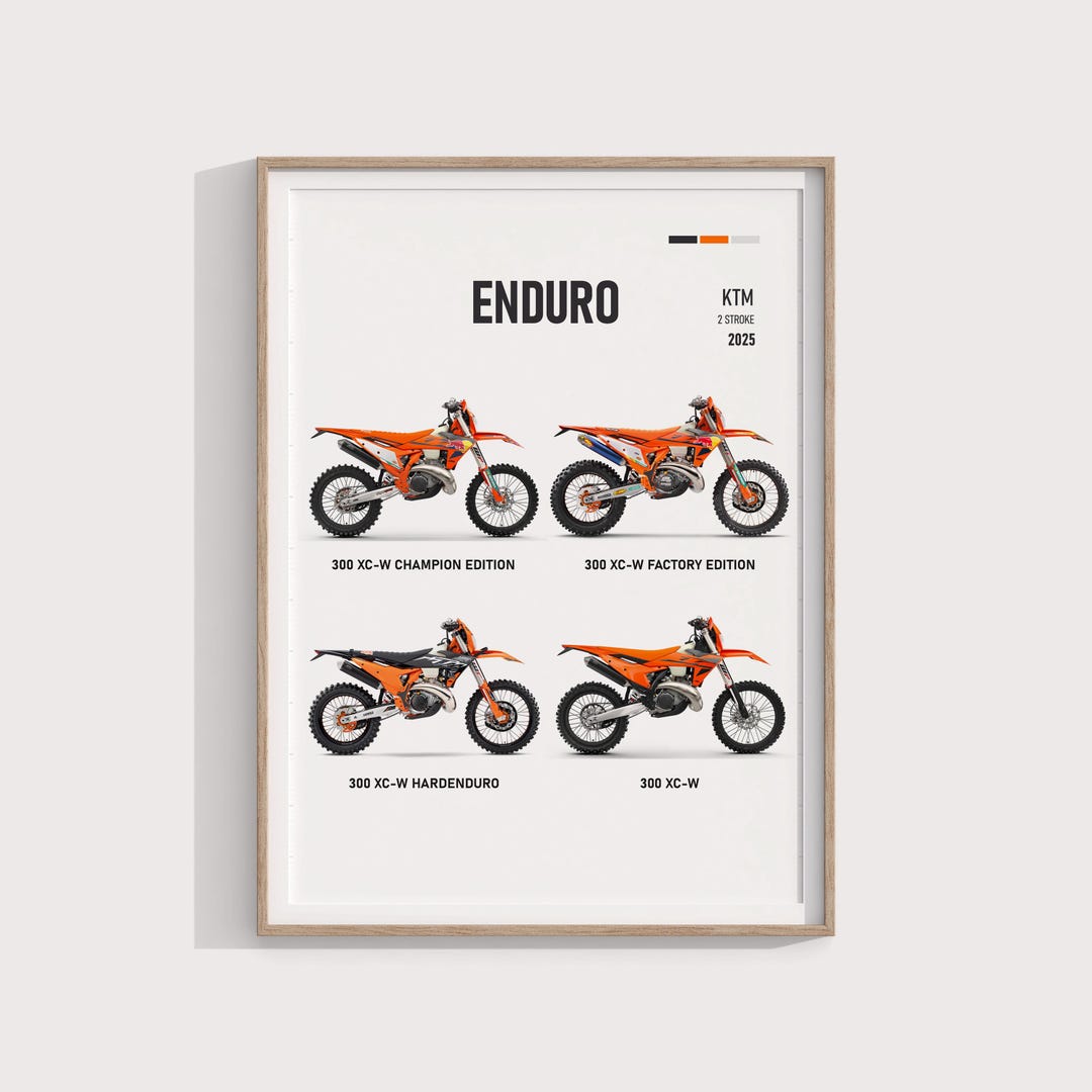 KTM 2025 Enduro 2-stroke Models Poster Premium Off-road Bike Art High ...