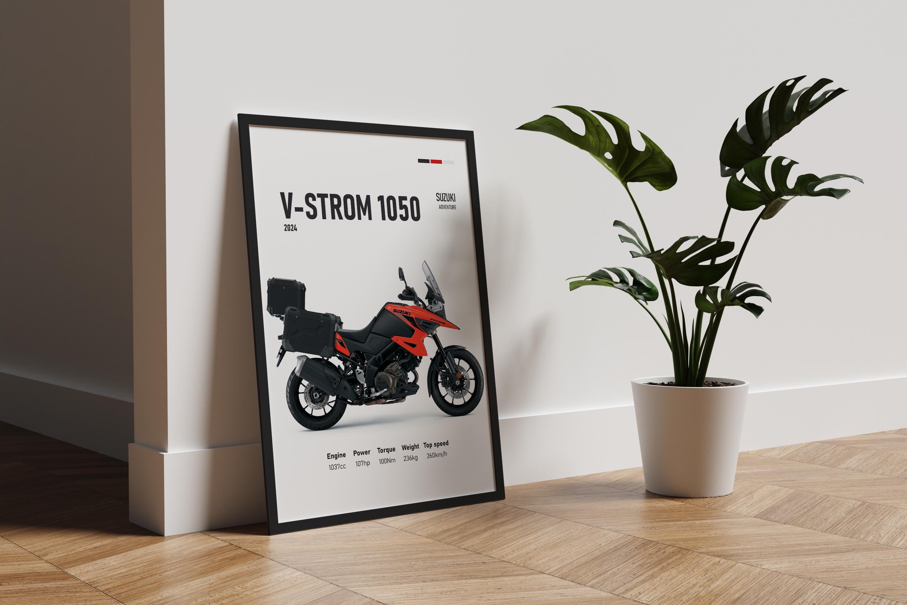 Suzuki V-strom 1050 2024 Poster | Adventure Motorcycle Art, Wall Decor ...