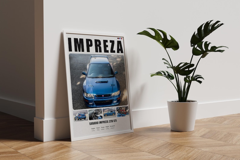 1998 Subaru Impreza 22B STI Poster | Digital Print Gift for Rally & JDM ...