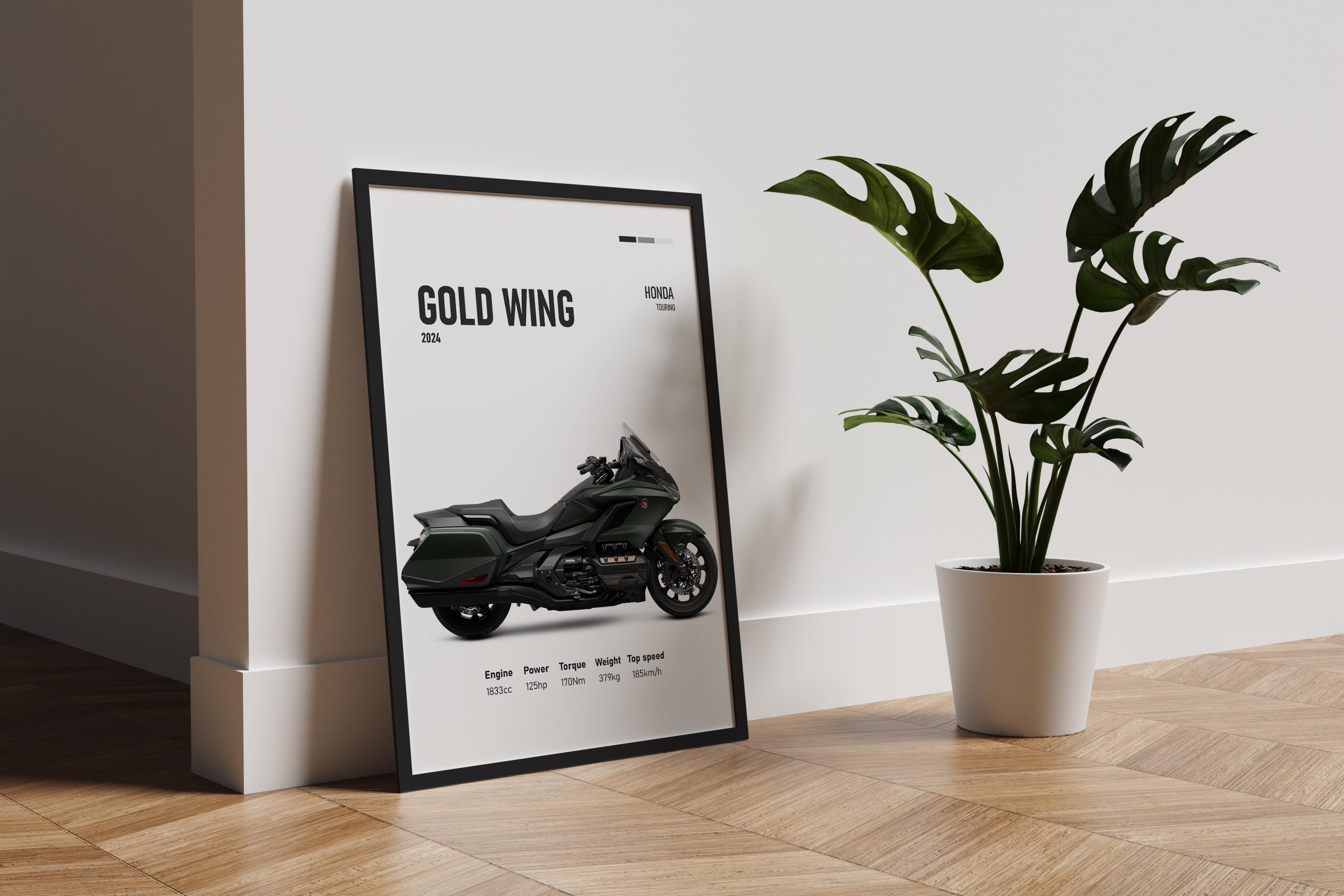 Honda Gold Wing 2024 Poster | Touring Motorcycle Art | Premium Wall ...