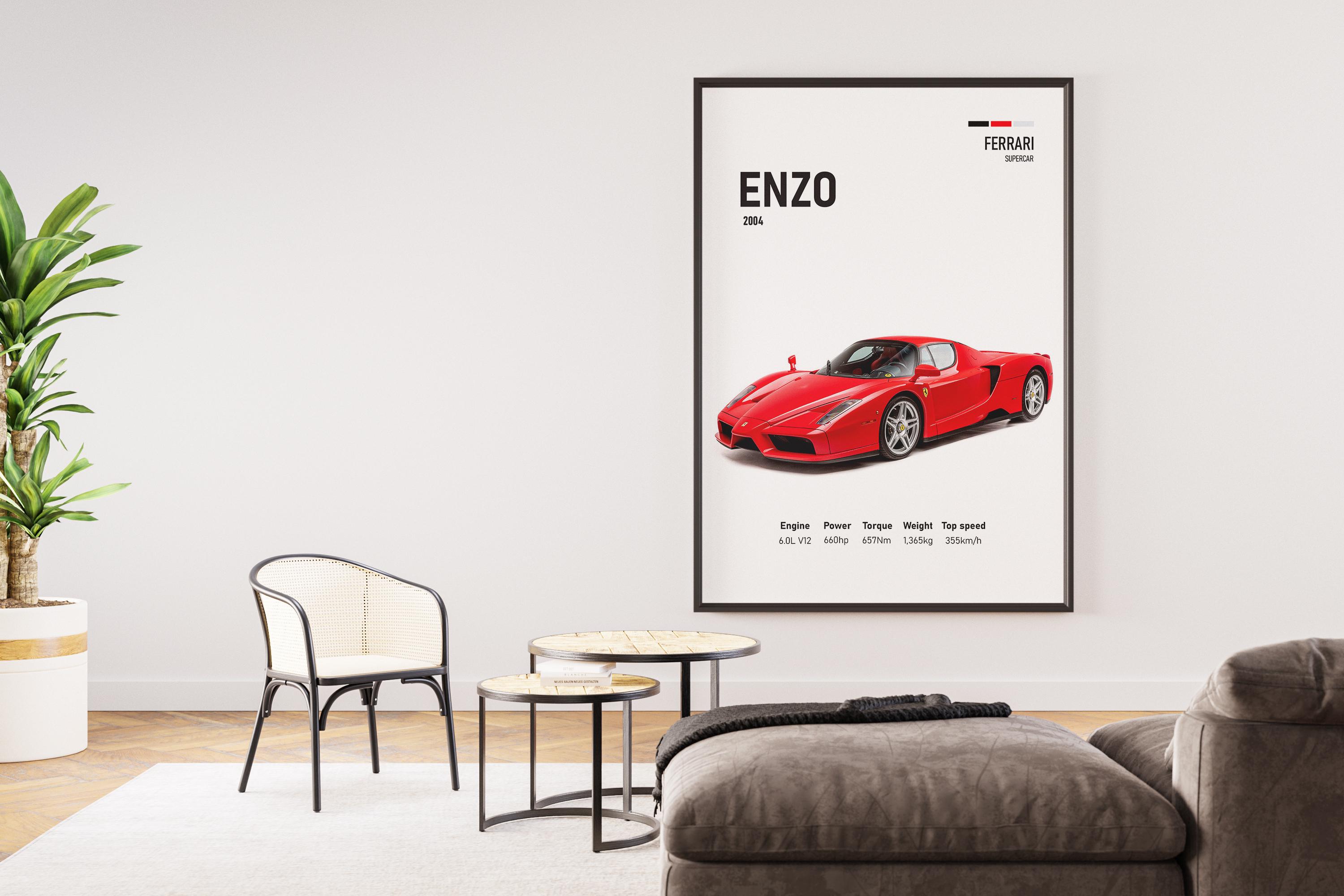 2004 Ferrari Enzo Printable Car Poster | Supercar Wall Art for ...
