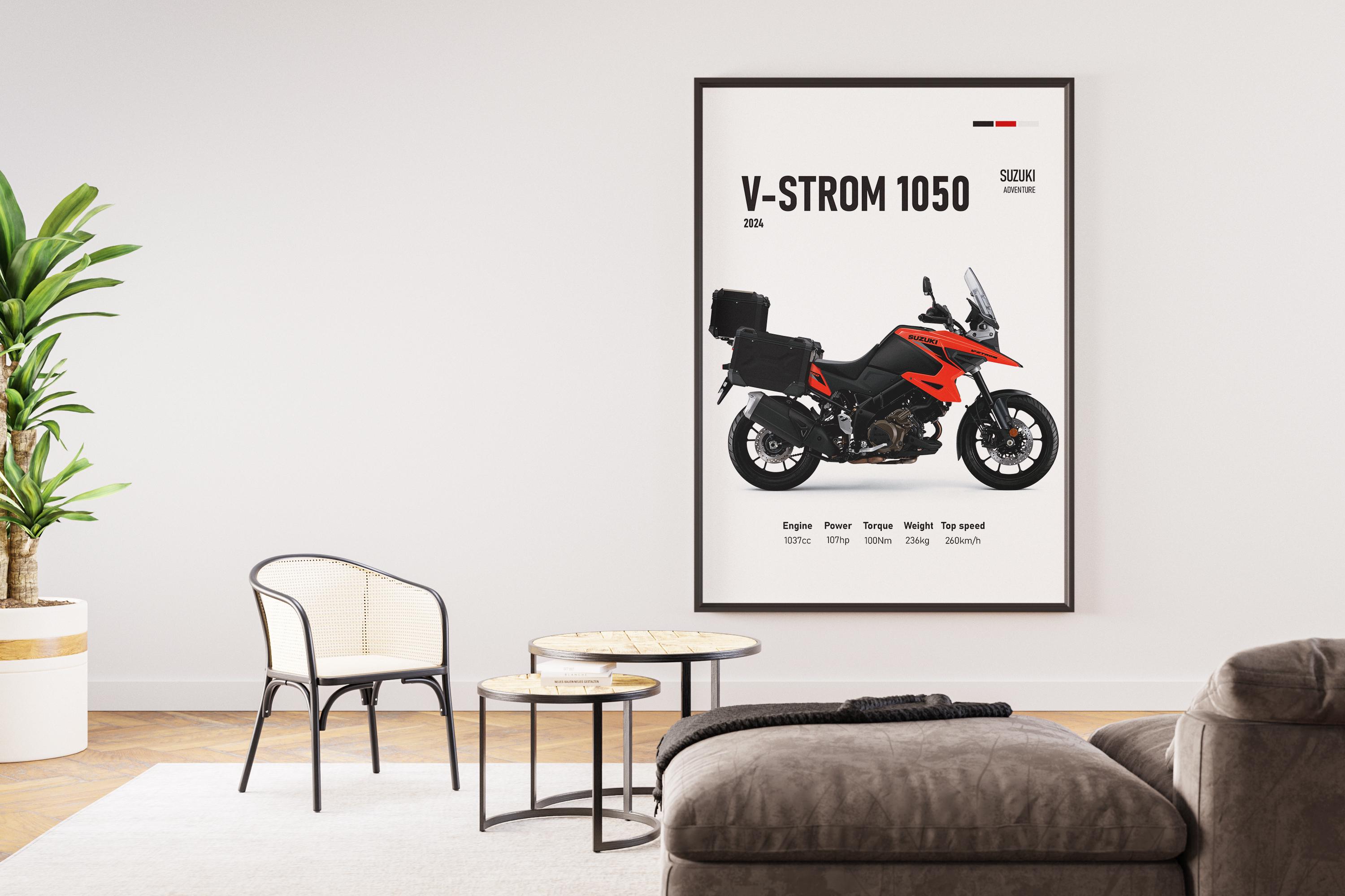 Suzuki V-strom 1050 2024 Poster | Adventure Motorcycle Art, Wall Decor ...