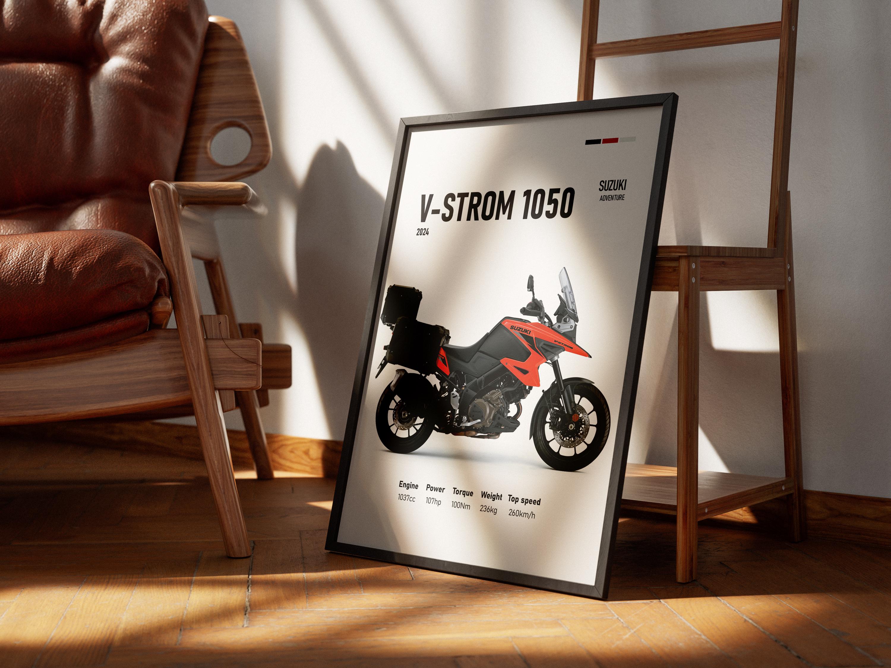 Suzuki V-strom 1050 2024 Poster | Adventure Motorcycle Art, Wall Decor ...