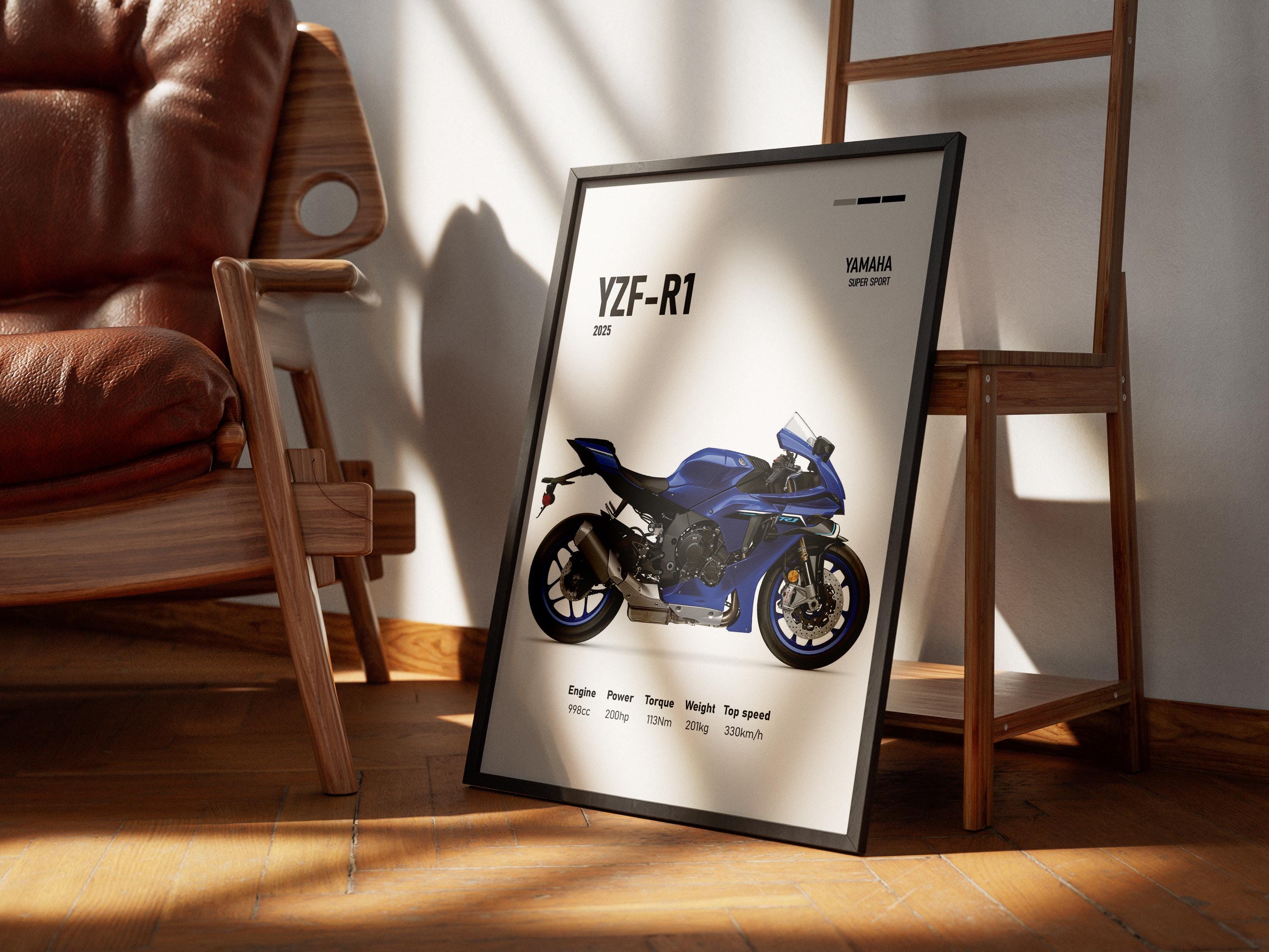 Yamaha YZF-R1 2025 Poster | Hyper Car & Super Bike Art Print, Stylish ...