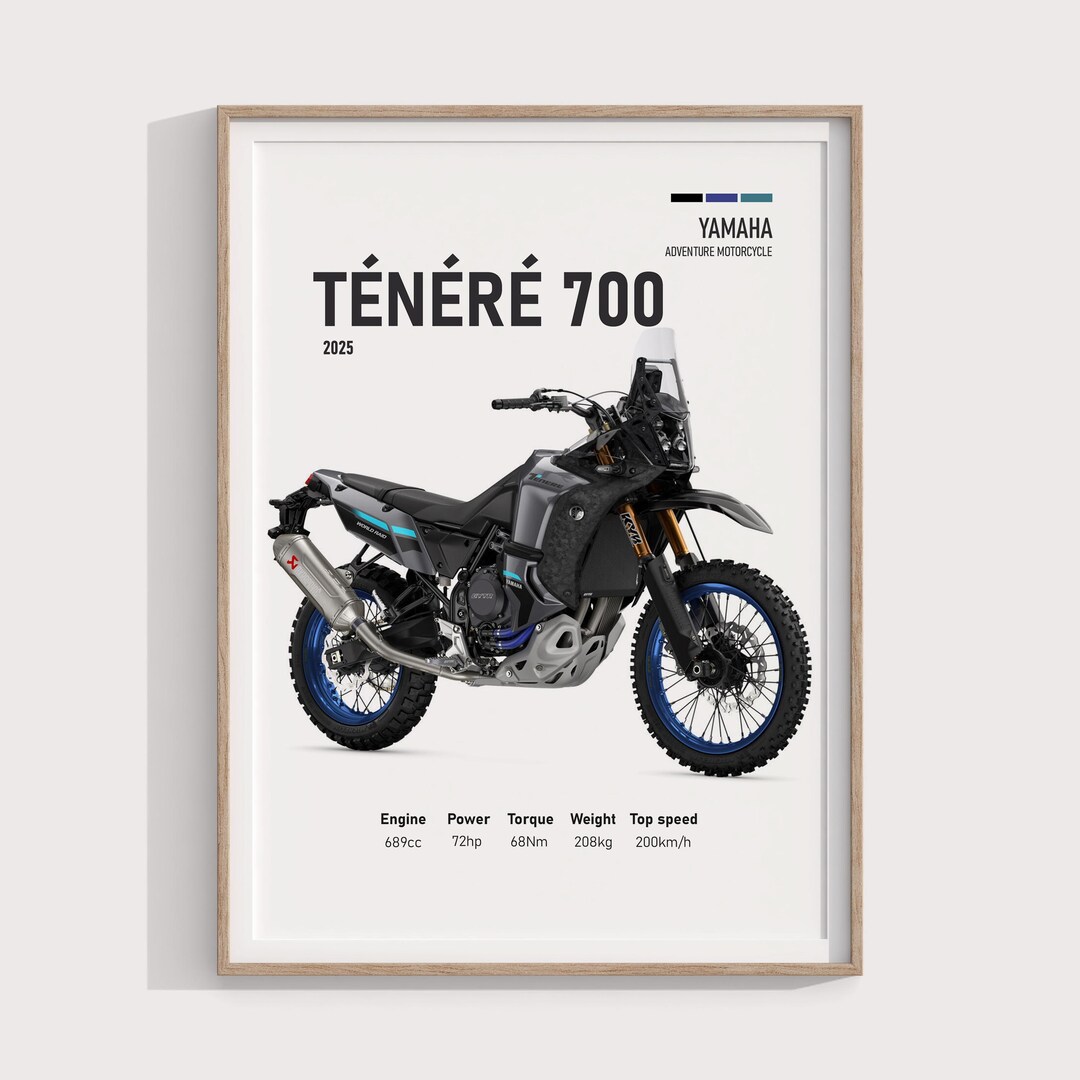 2025 Yamaha Ténéré 700 Poster | Tenere Download Gift | Motorcycle Fans ...