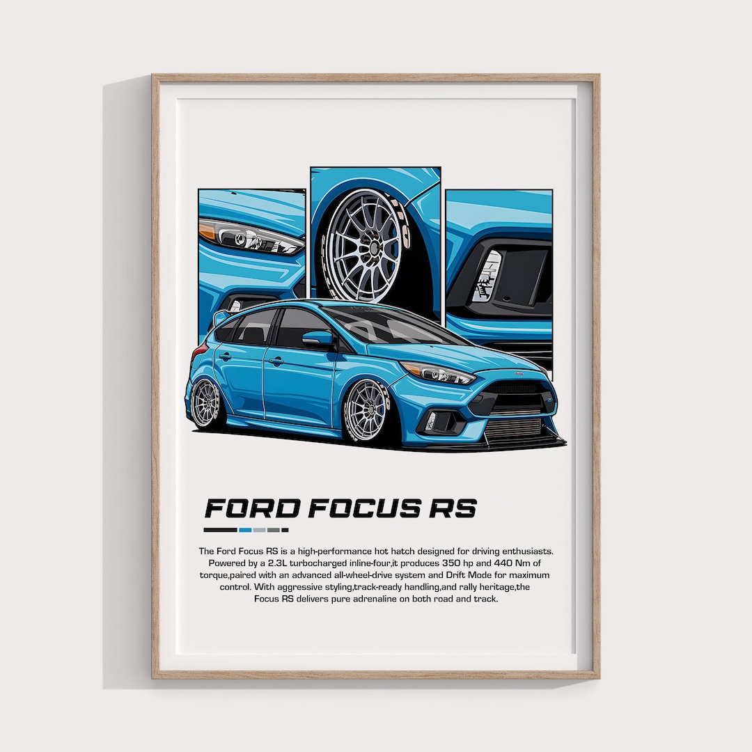 Ford Focus RS Poster | Digital Print Gift for Car Enthusiasts ...