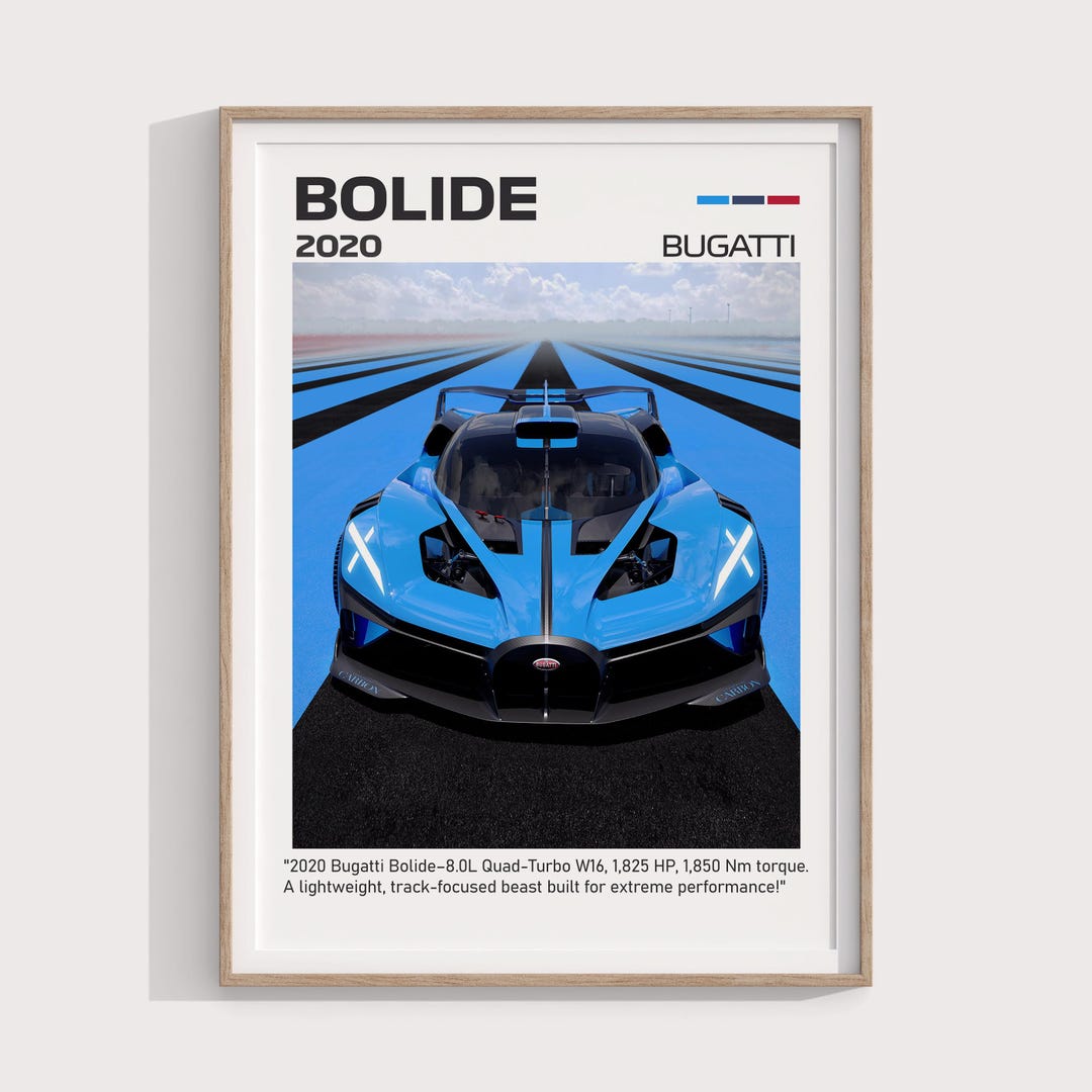 Bugatti Inspired Digital Art | 2020 Bugatti Bolide Poster | Digital Car ...