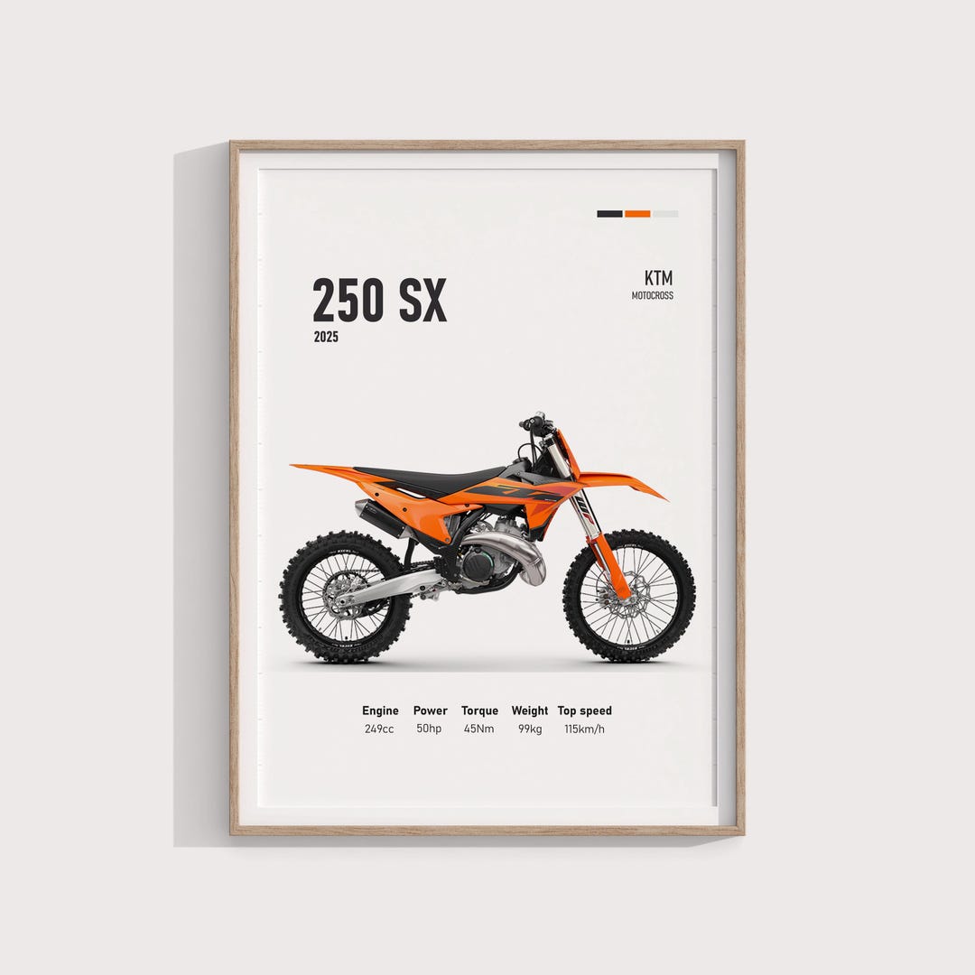 2025 KTM 250 SX Poster | Motocross Motorcycle Art | High-quality Wall ...