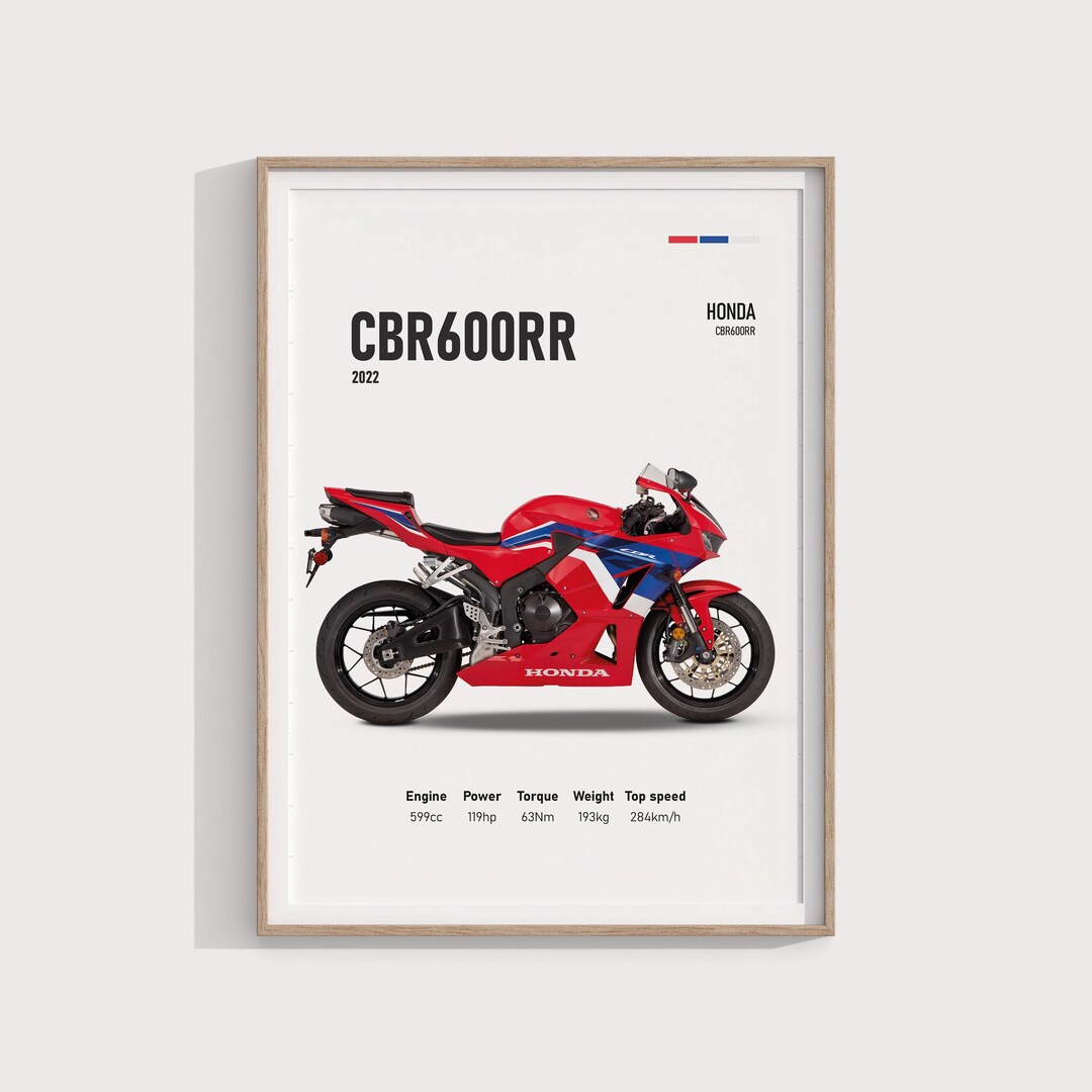Honda CBR 600RR Drawing - Prints Wall Art for Boys Room, Motorcycle ...