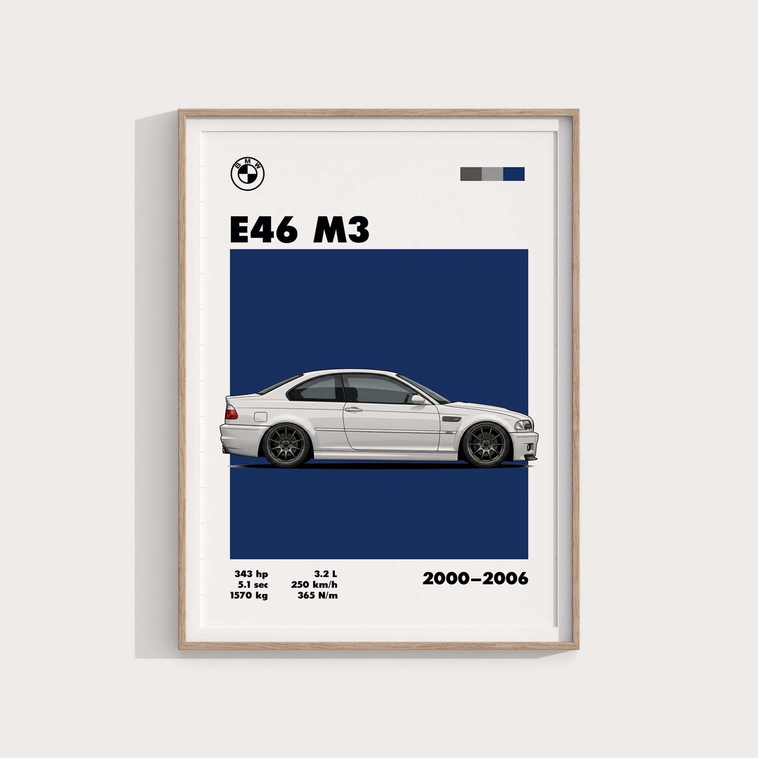BMW E46 M3 Poster | Digital Download | M Series Legend Wall Art ...