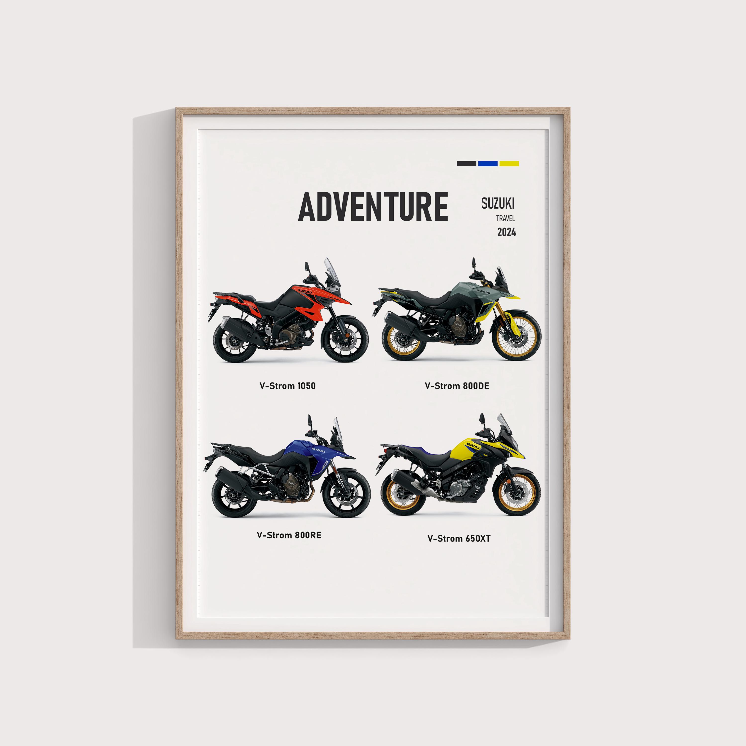 Suzuki V-strom Sport Adventure Tourer Models Poster | Premium ...