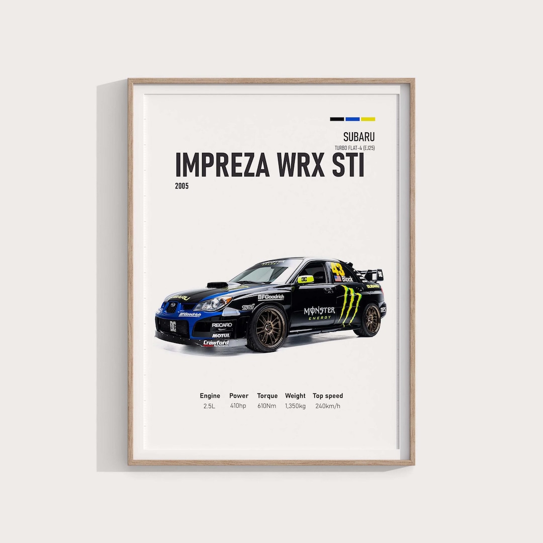 2005 Subaru Impreza WRX STI Poster | Digital Download | JDM Rally Car ...