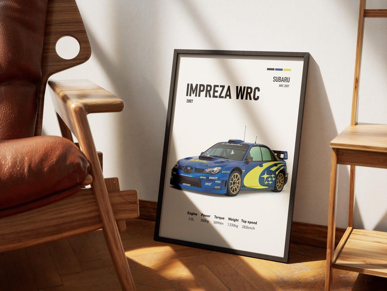 2007 Subaru Impreza WRC Poster | Digital Download | Rally Car Poster ...