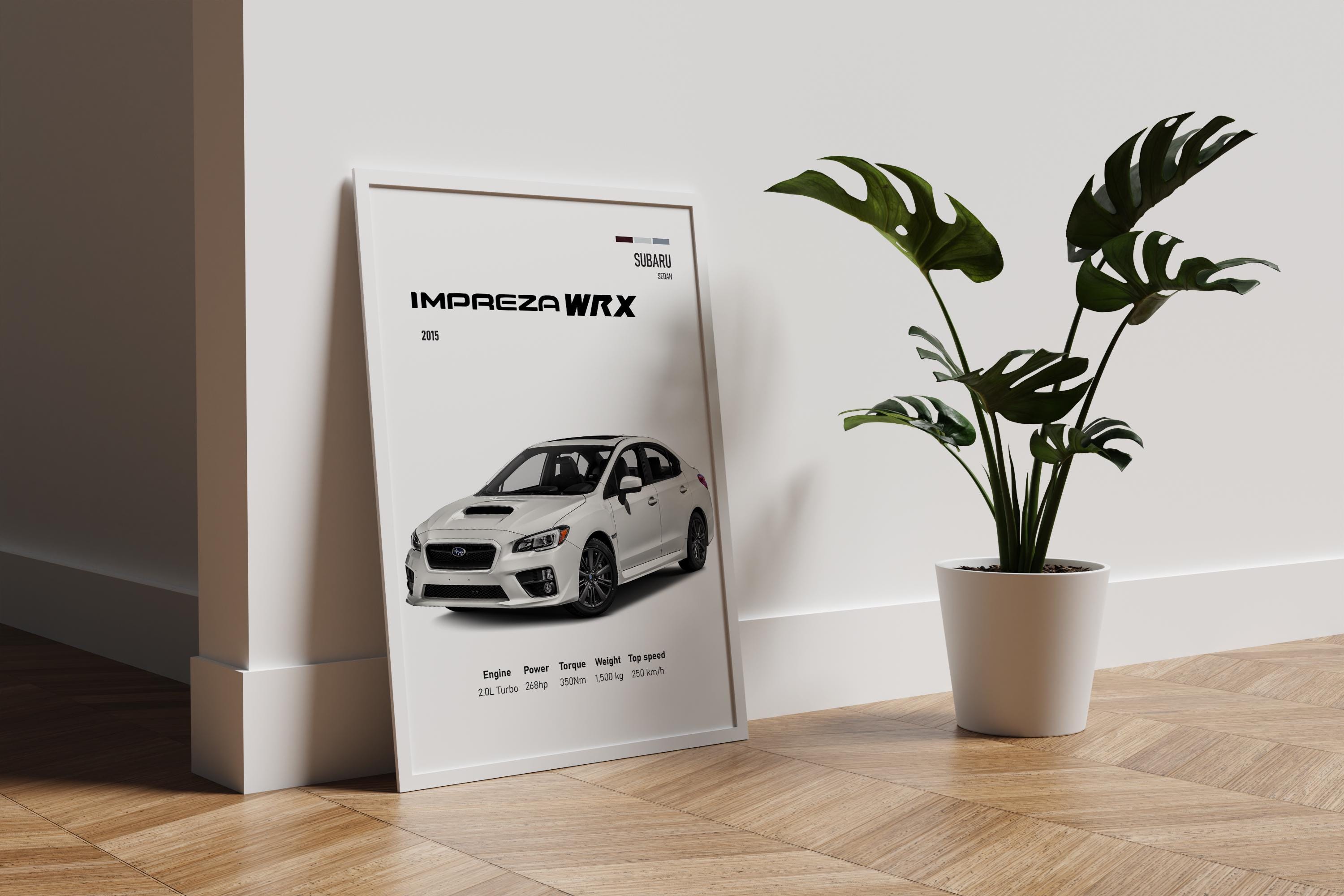 2015 Subaru WRX Poster | JDM Car Art | Perfect Gift for WRX Fans, Car ...