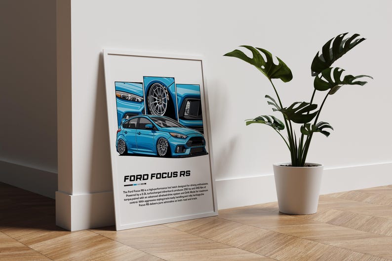 Ford Focus RS Poster | Digital Print Gift for Car Enthusiasts ...