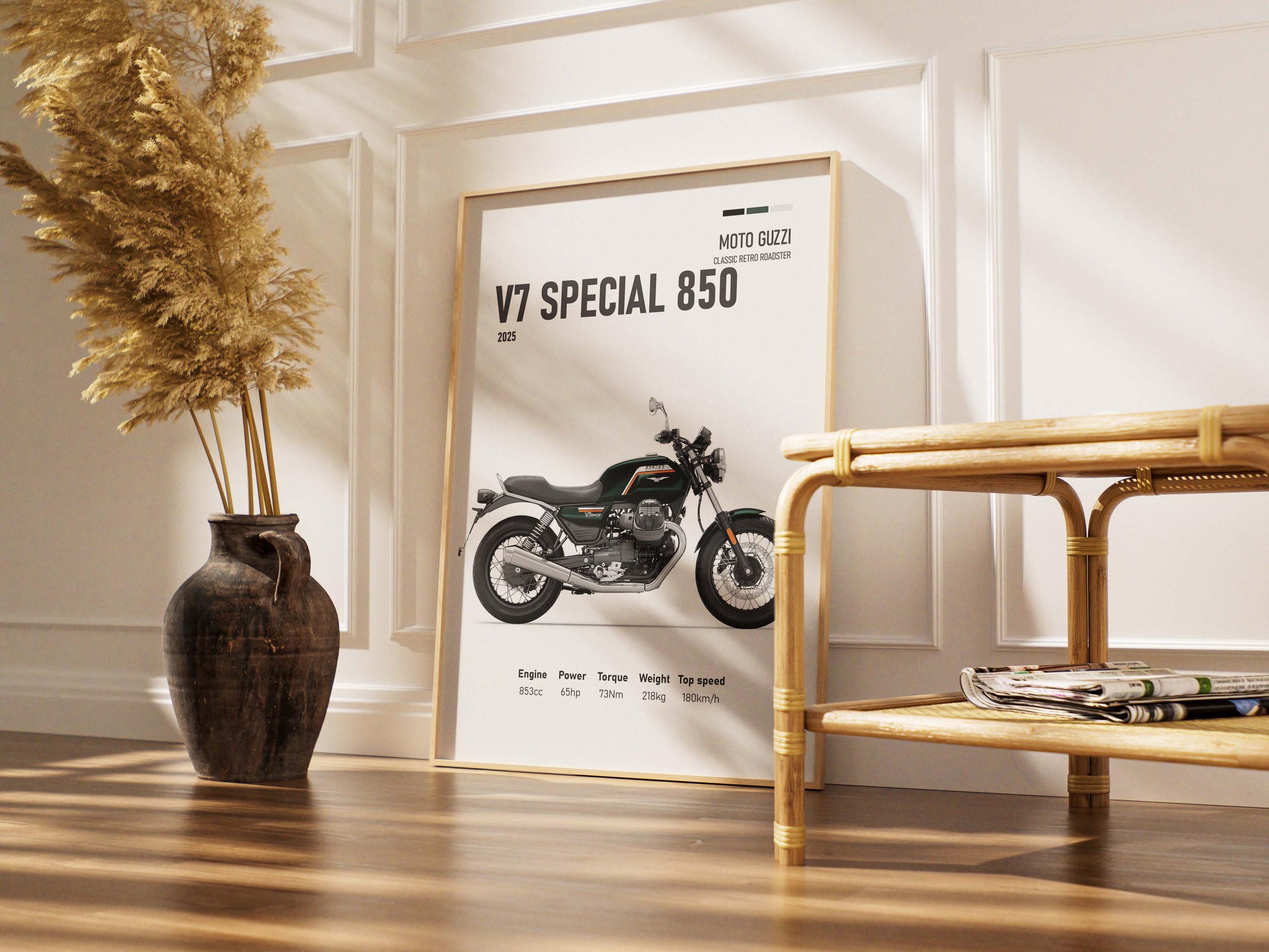Moto Guzzi Motorcycle Poster Set: Retro Italian Bike Prints (digital ...