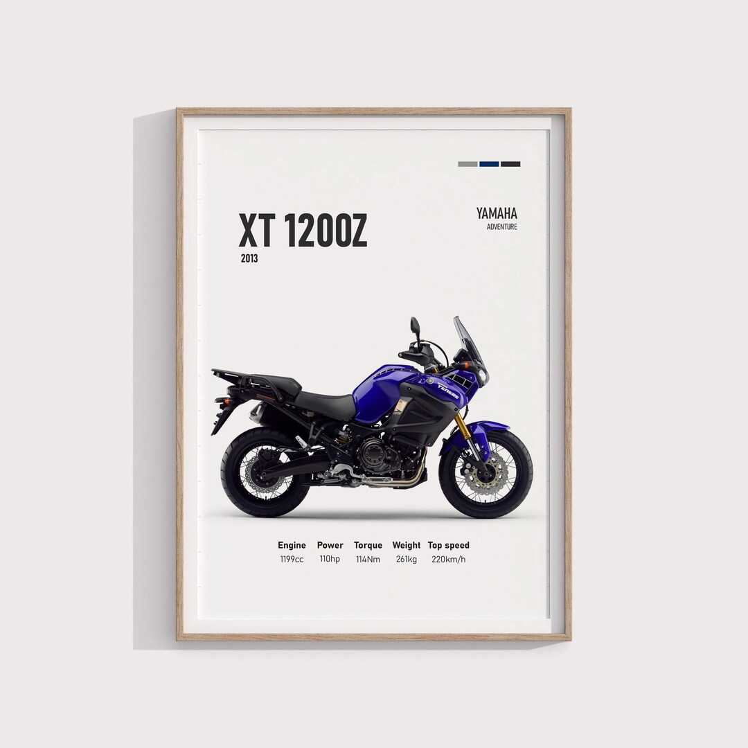 Yamaha Super Tenere 2013 Poster - Vintage Retro Motorcycle Metal Tin ...