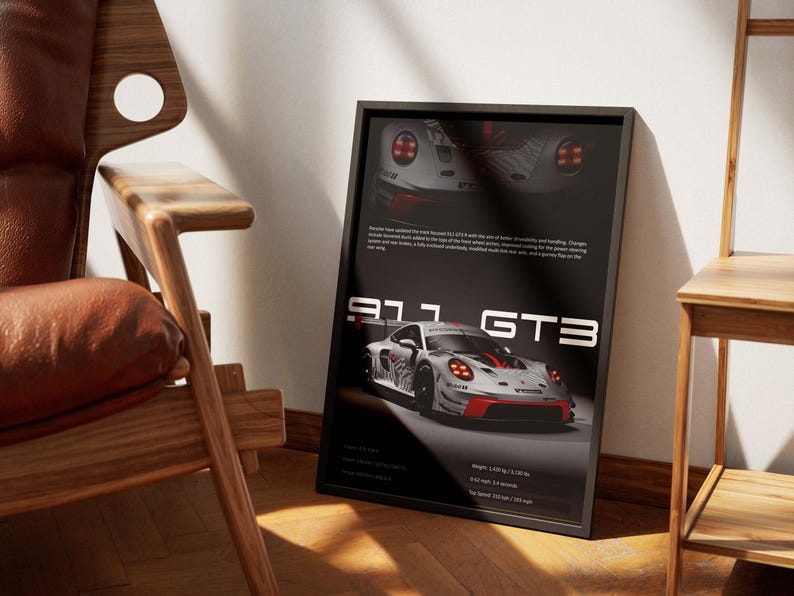 Porsche 911 GT3 R Poster: Racing Car Wall Art (digital Download) - Etsy ...