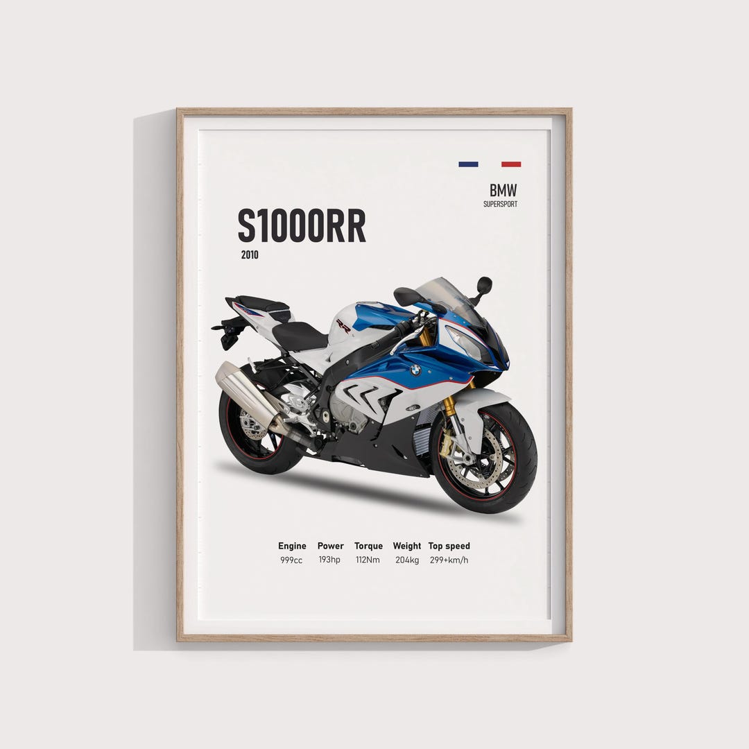 2010 BMW S1000RR Poster | Iconic Superbike Wall Art | Perfect for BMW ...