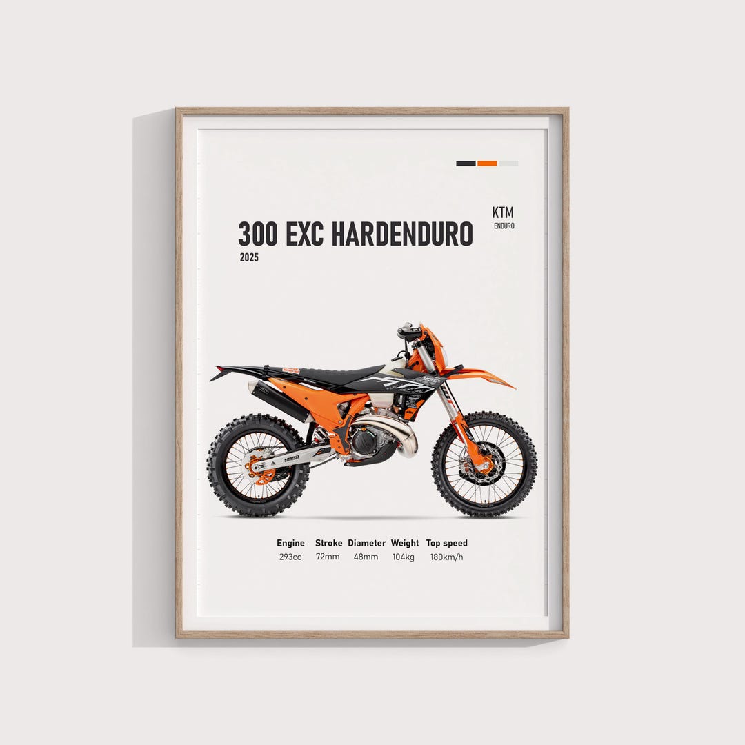 KTM 300 EXC Hard Enduro 2025 Poster - Digital Wall Art for Enduro ...