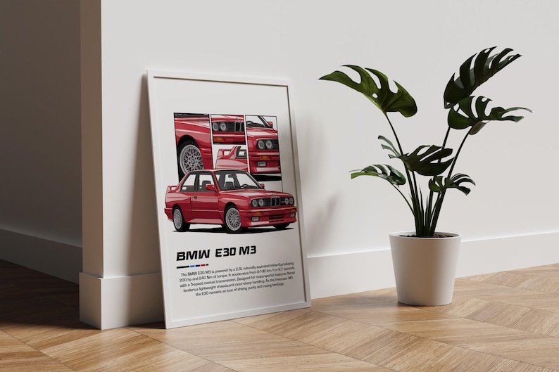 BMW E30 M3 Poster | Classic Motorsport Print for Car Enthusiasts ...