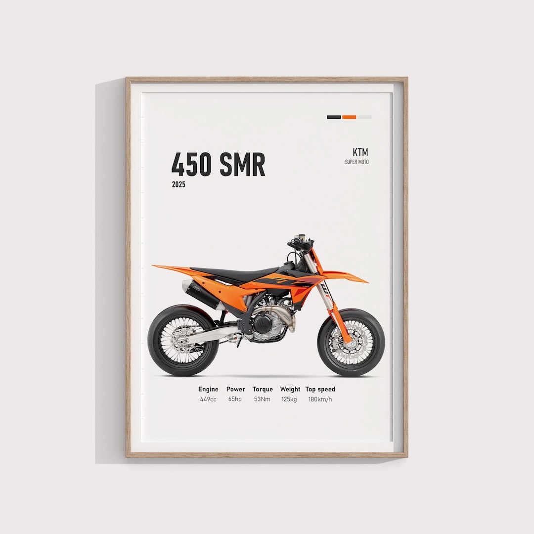 KTM 450 SMR 2025 Supermoto Poster | High-performance Motorcycle Wall ...