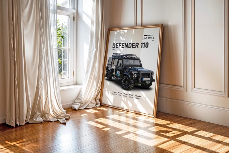 1996 Land Rover Defender 110 Poster | Classic 4x4 SUV Artwork | Perfect ...