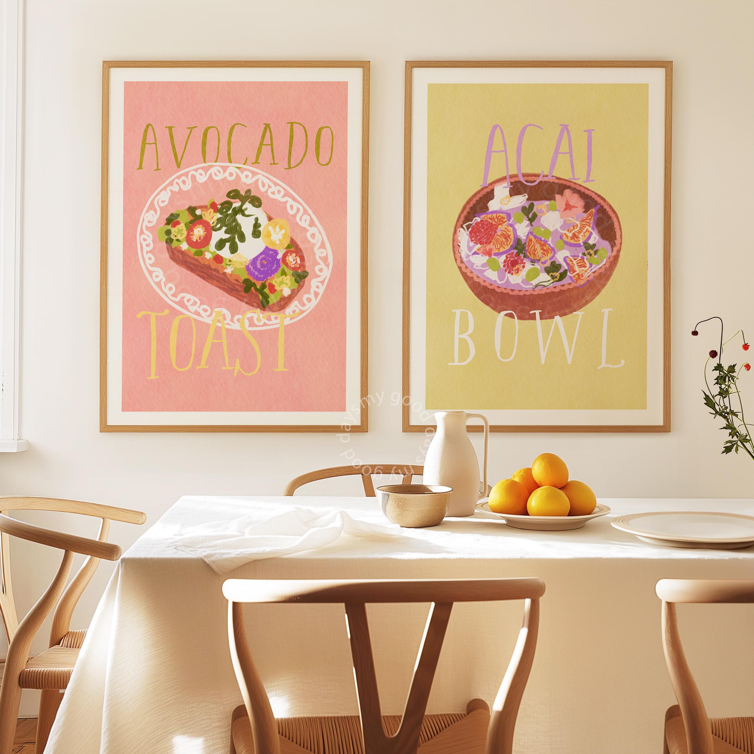Acai Bowl Art Print: Colorful Kitchen Food Poster (digital Download) - Etsy