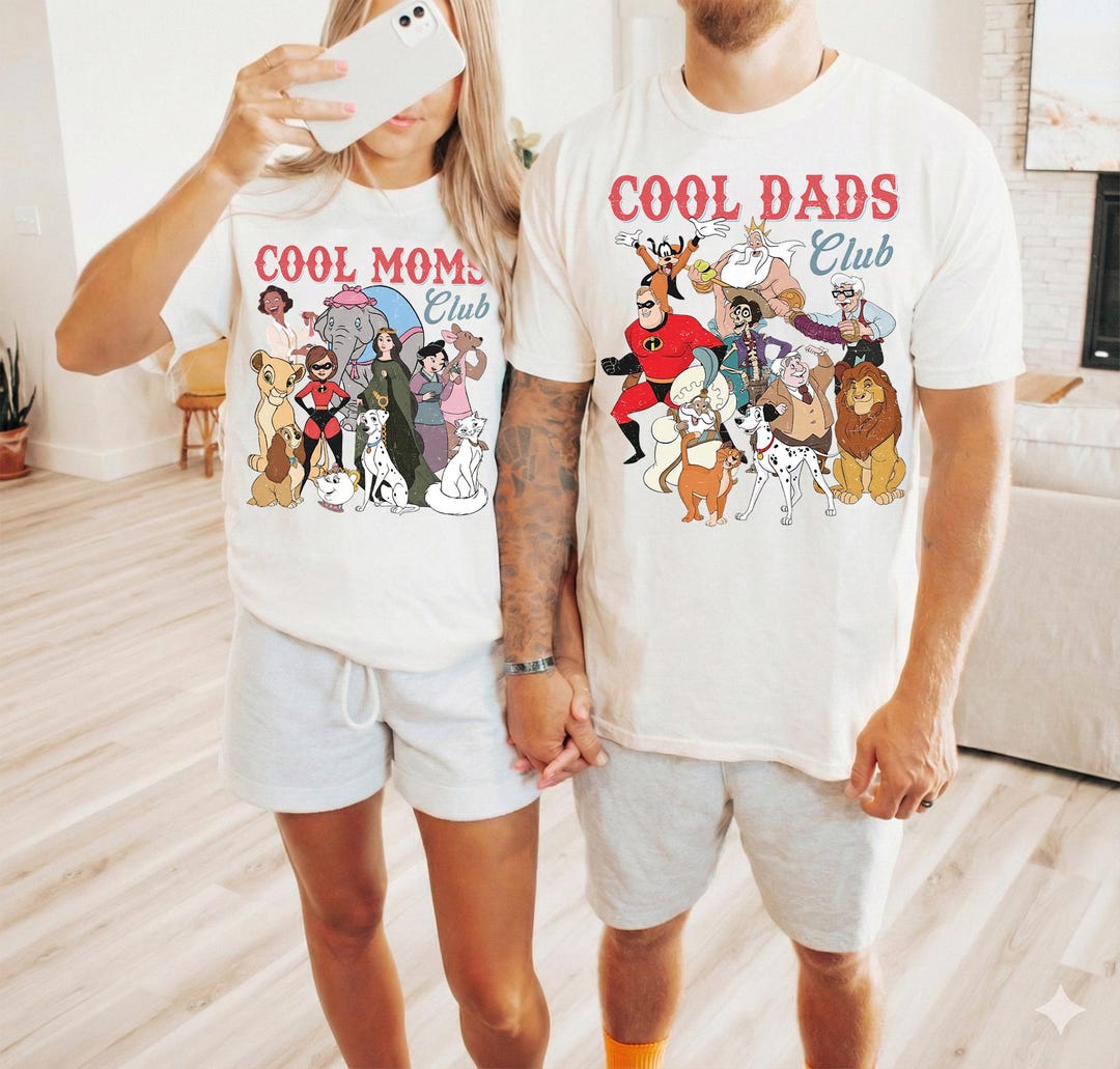 Retro Disney Cool Dad & Cool Mom Clubs Shirt, Funny Family Matching ...