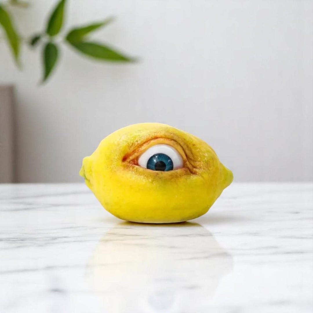 All Seeing Lemon Wall Art – Mystical Lemon Figurine for Home Decor ...
