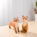 Miniature Wooden Fox Figurine – Hand-carved & Painted Animal Decor ...