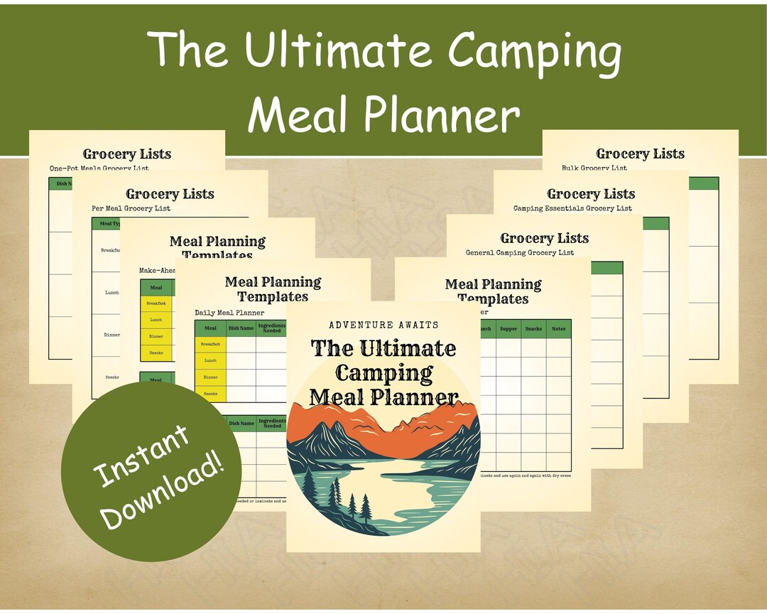 Ultimate Camping Meal Planner | Printable Camping Menu and Grocery List ...