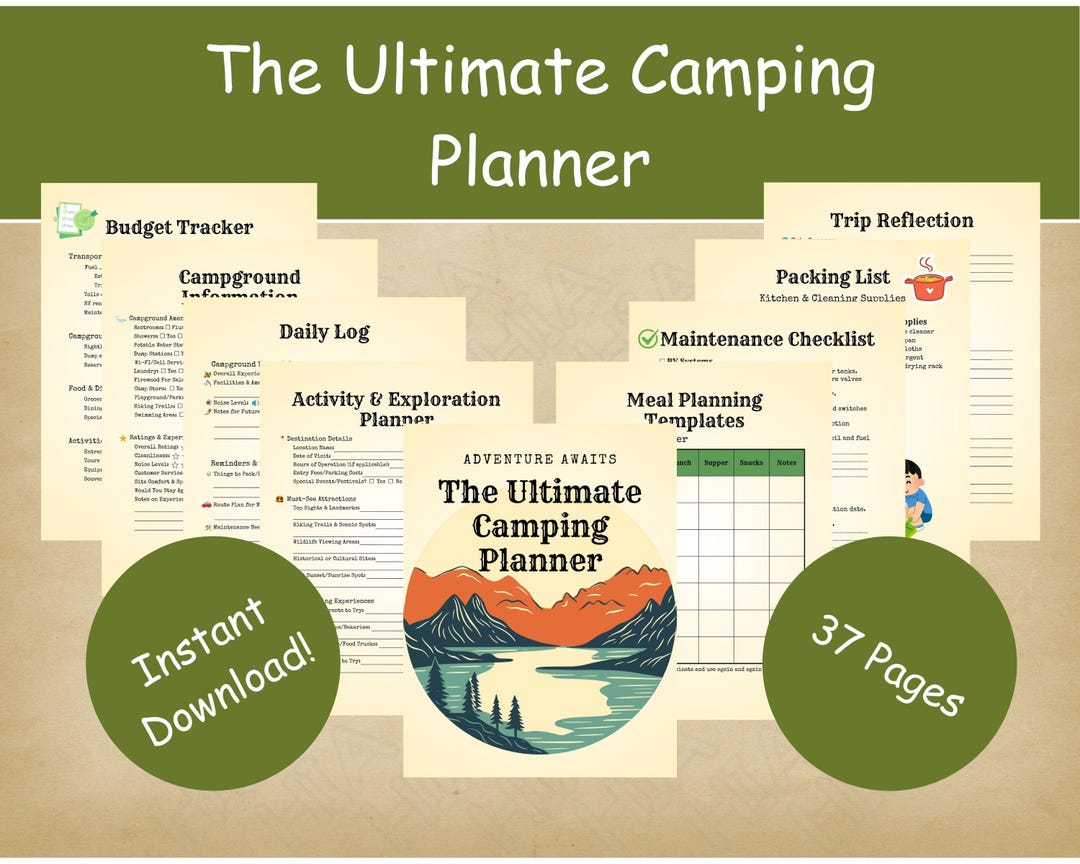 Ultimate Camping Planner Printable | RV and Tent Trip Organizer ...