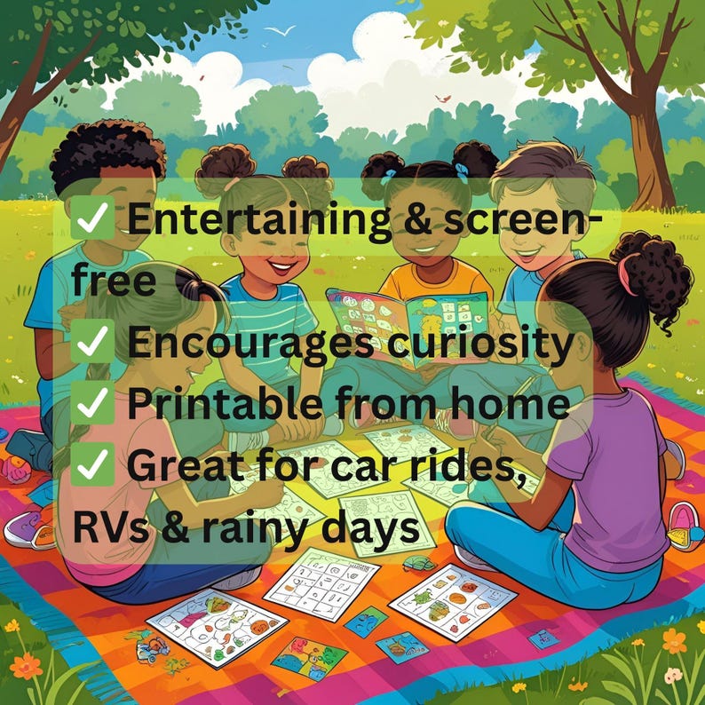 Kids Camping Activity Pack – Printable Road Trip Games, Bingo ...