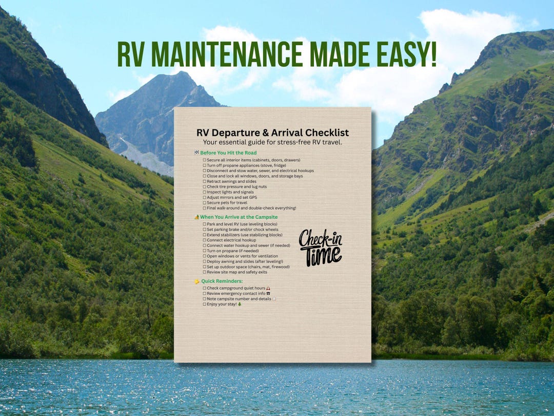 RV Departure and Arrival Checklist | Printable RV Setup and Breakdown ...