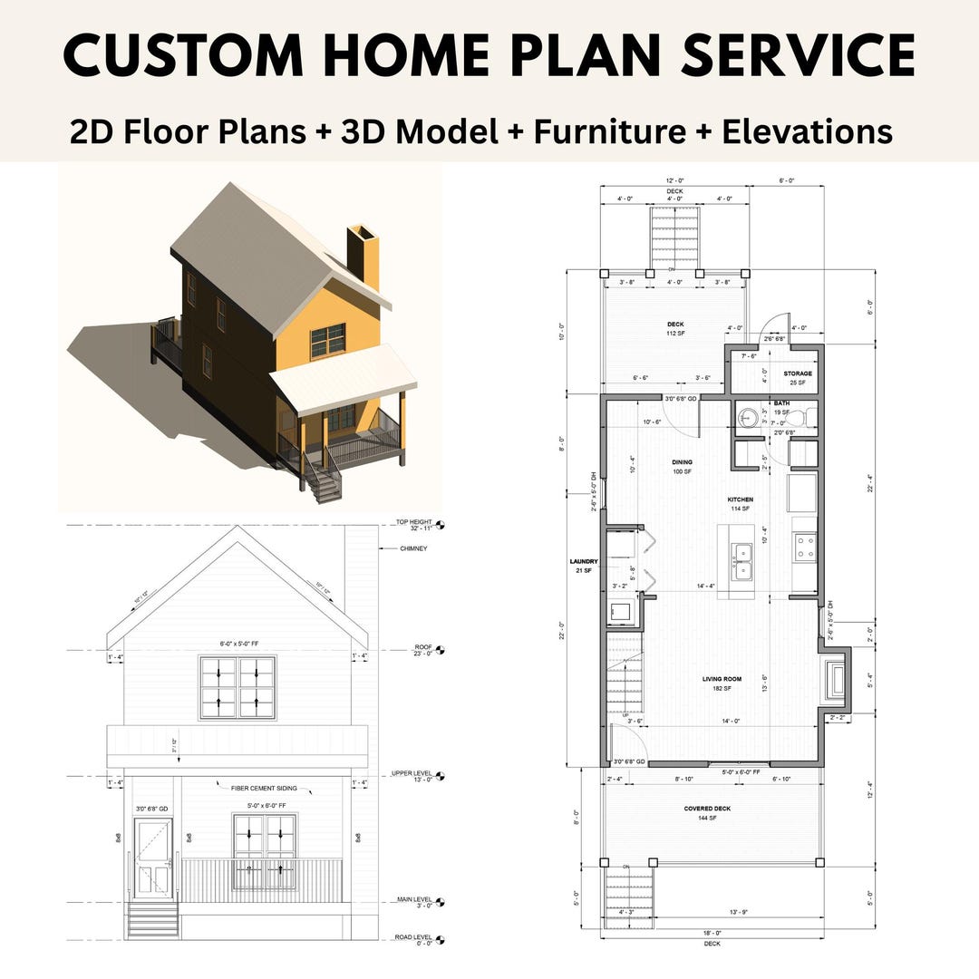 Custom House Plan & 3D Model: 2D Drafting, Furniture Layout, Elevations ...