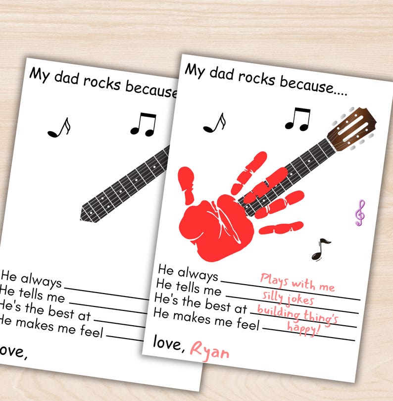 Father's Day Music Printable | Kids' Handprint Keepsake | Teacher and ...